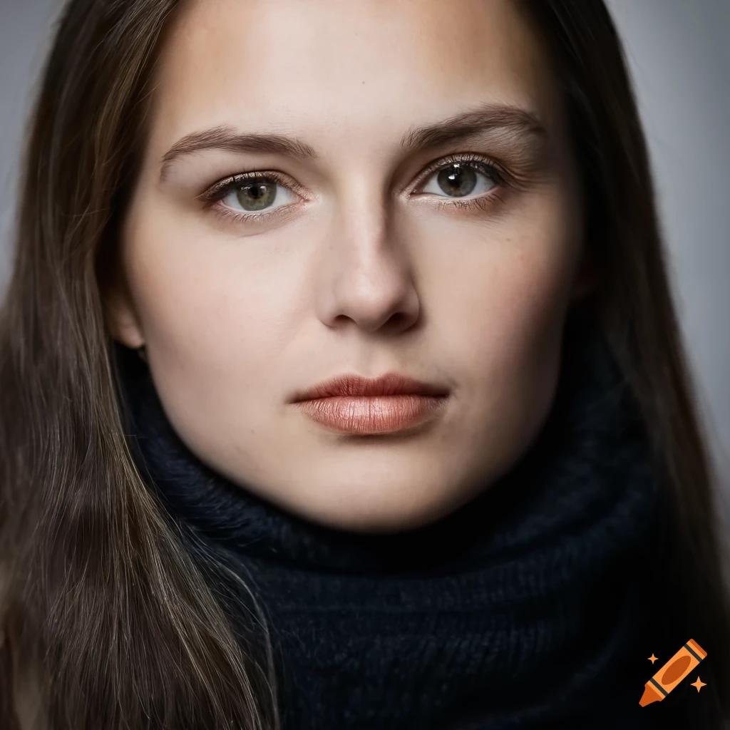 Perfect facial features in a close up of a beautiful young slavic woman ...