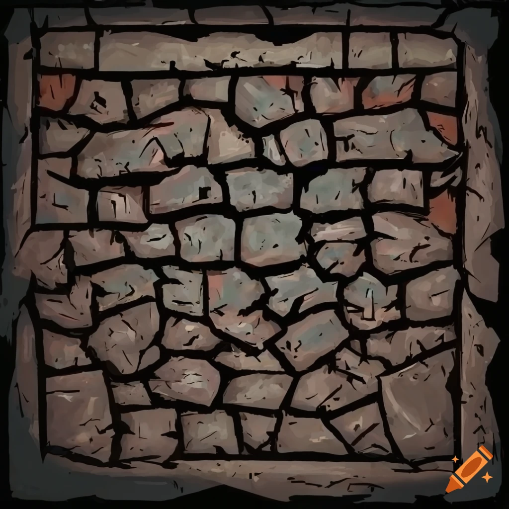Fantasy artwork, style of darkest dungeon, single stone block texture