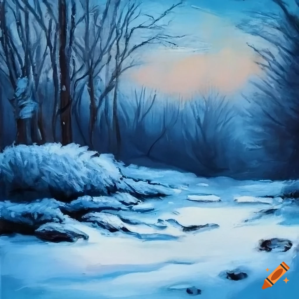 Snow wash (bleak detail-less painting on masonite board) on Craiyon