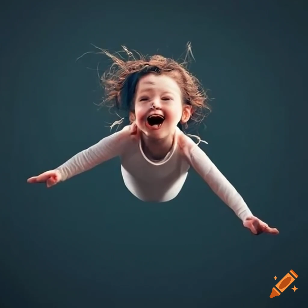 Small person flying on Craiyon