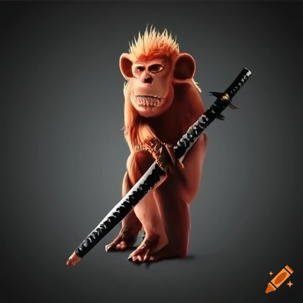 Logo singe dragon katana on Craiyon