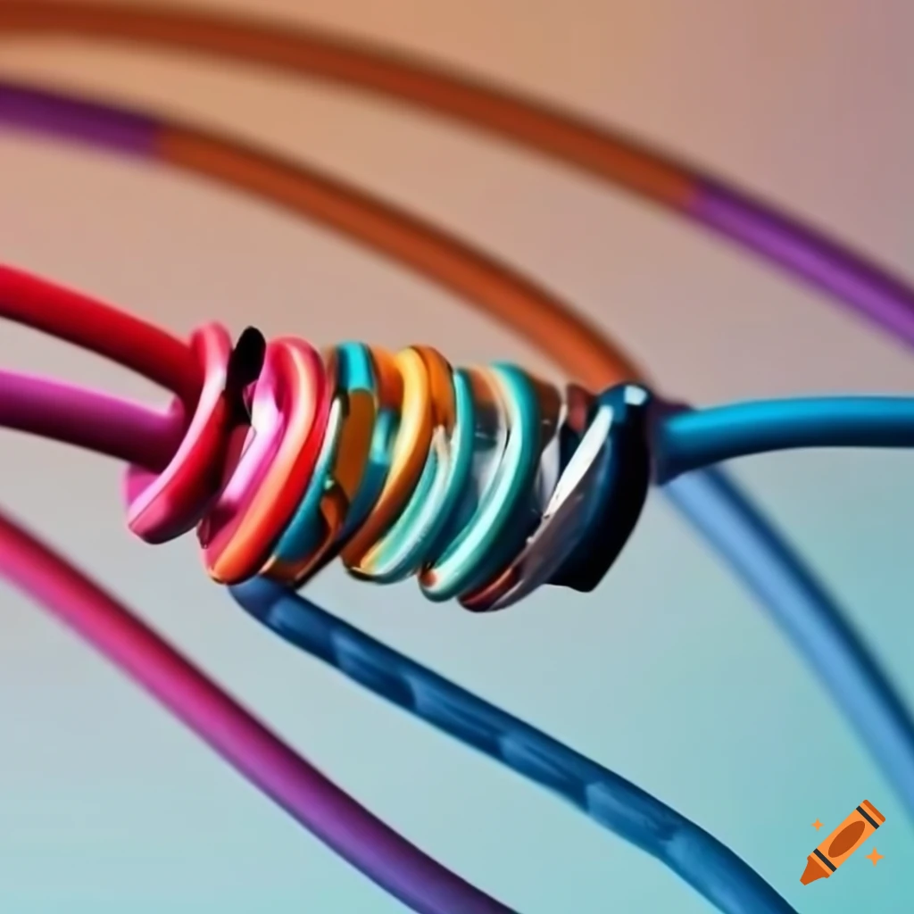 Audio cables abstract colours on Craiyon