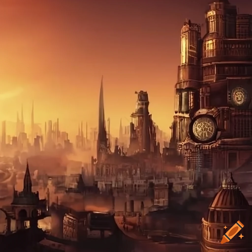 Steampunk city on mars on Craiyon