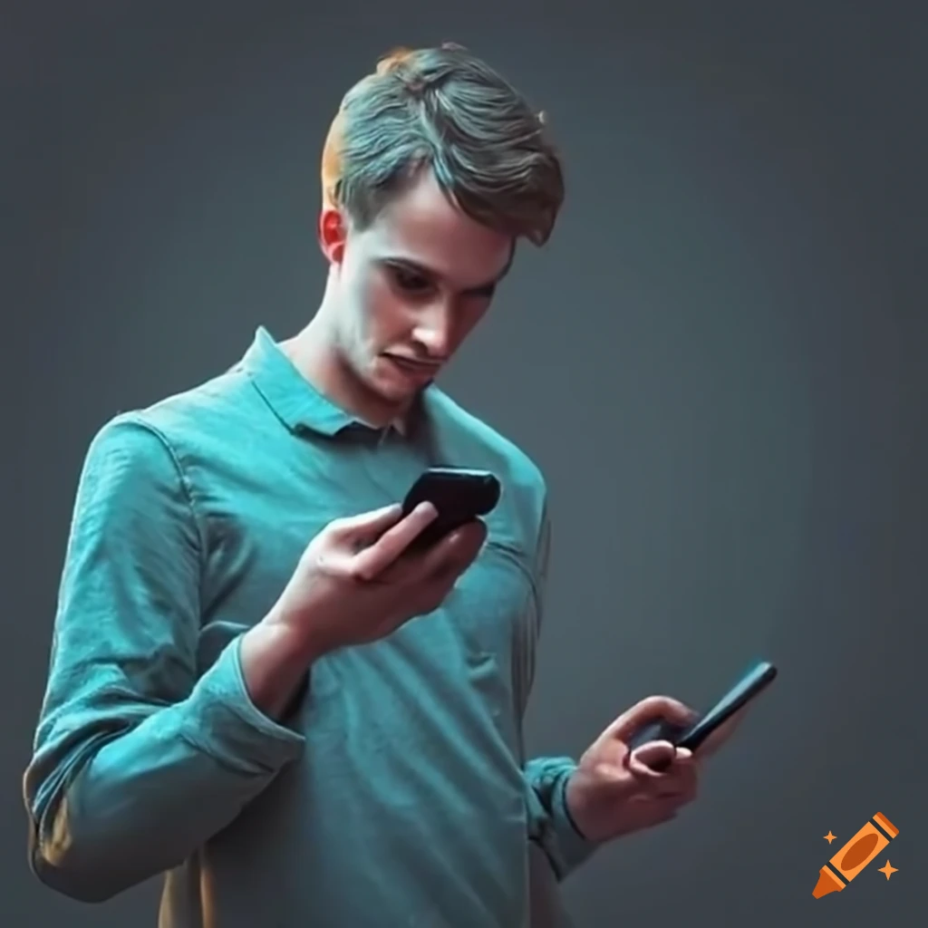 Man texting on his phone