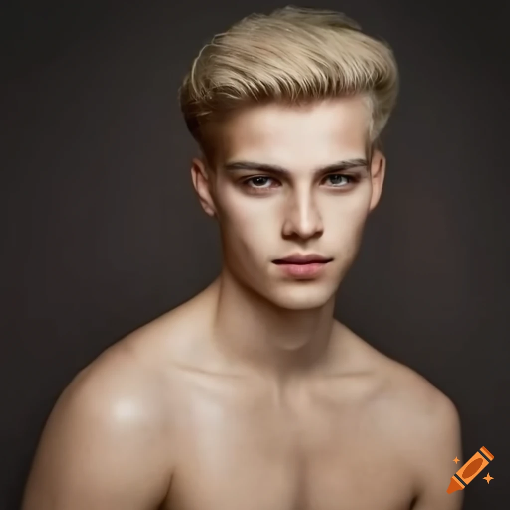 Handsome young man with Spanish heritage, blonde hair, brown eyes on ...