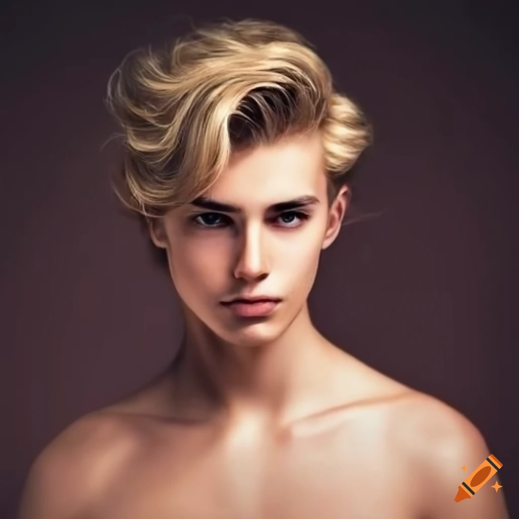 Handsome young man with spanish heritage, blonde hair, brown eyes on ...