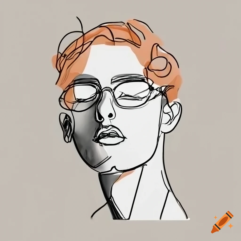 Minimalist, single line drawing, simple portrait on Craiyon