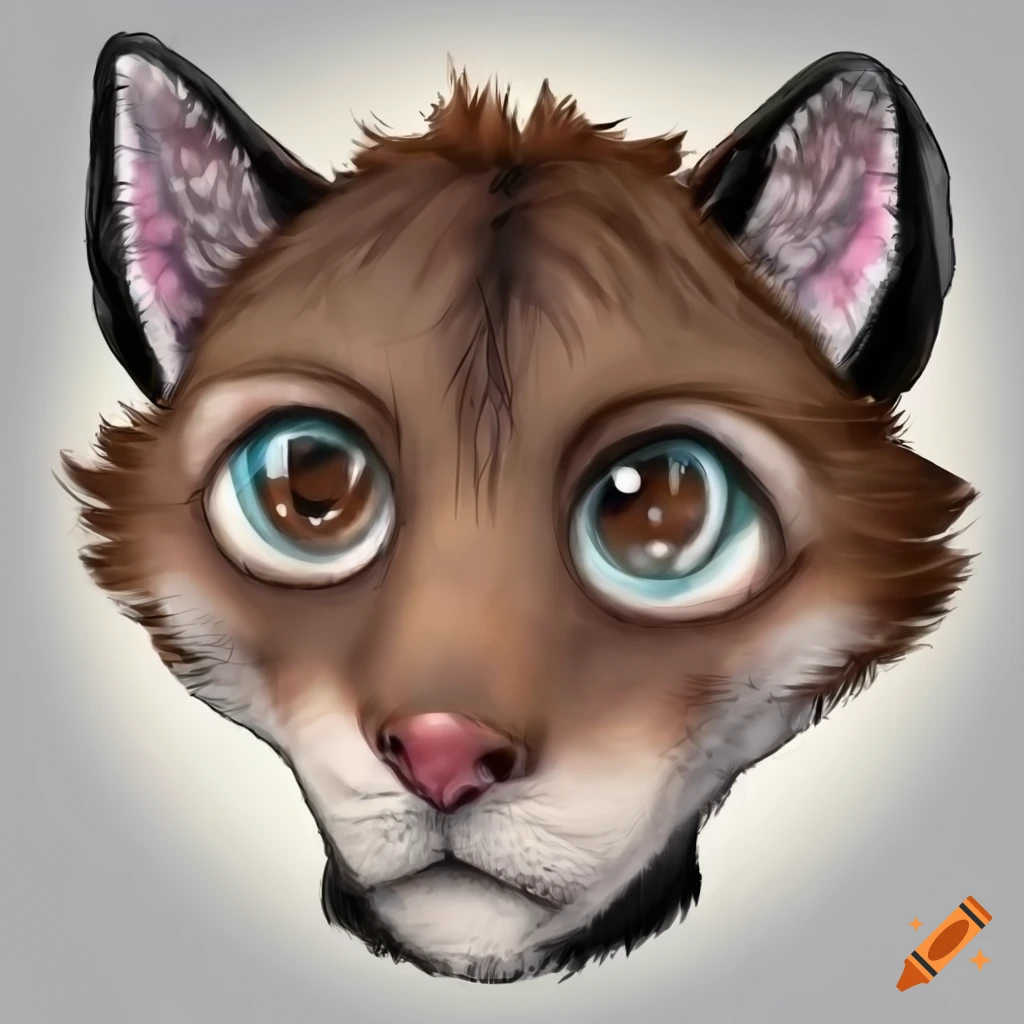 A furry with realistic eyes on Craiyon