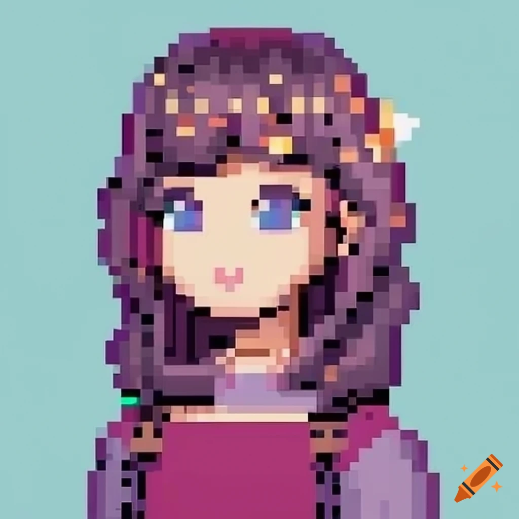 Pixel cute girl on Craiyon