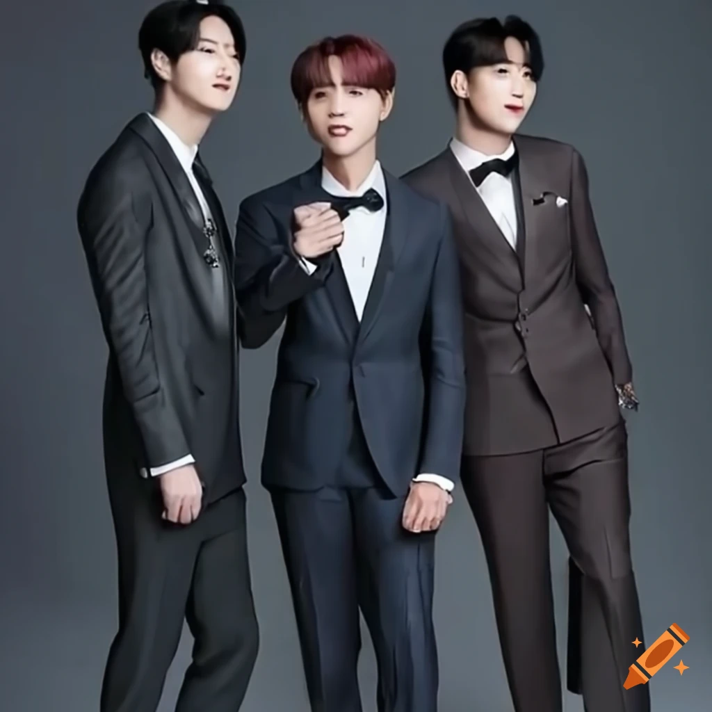 Bts in formal suits on Craiyon