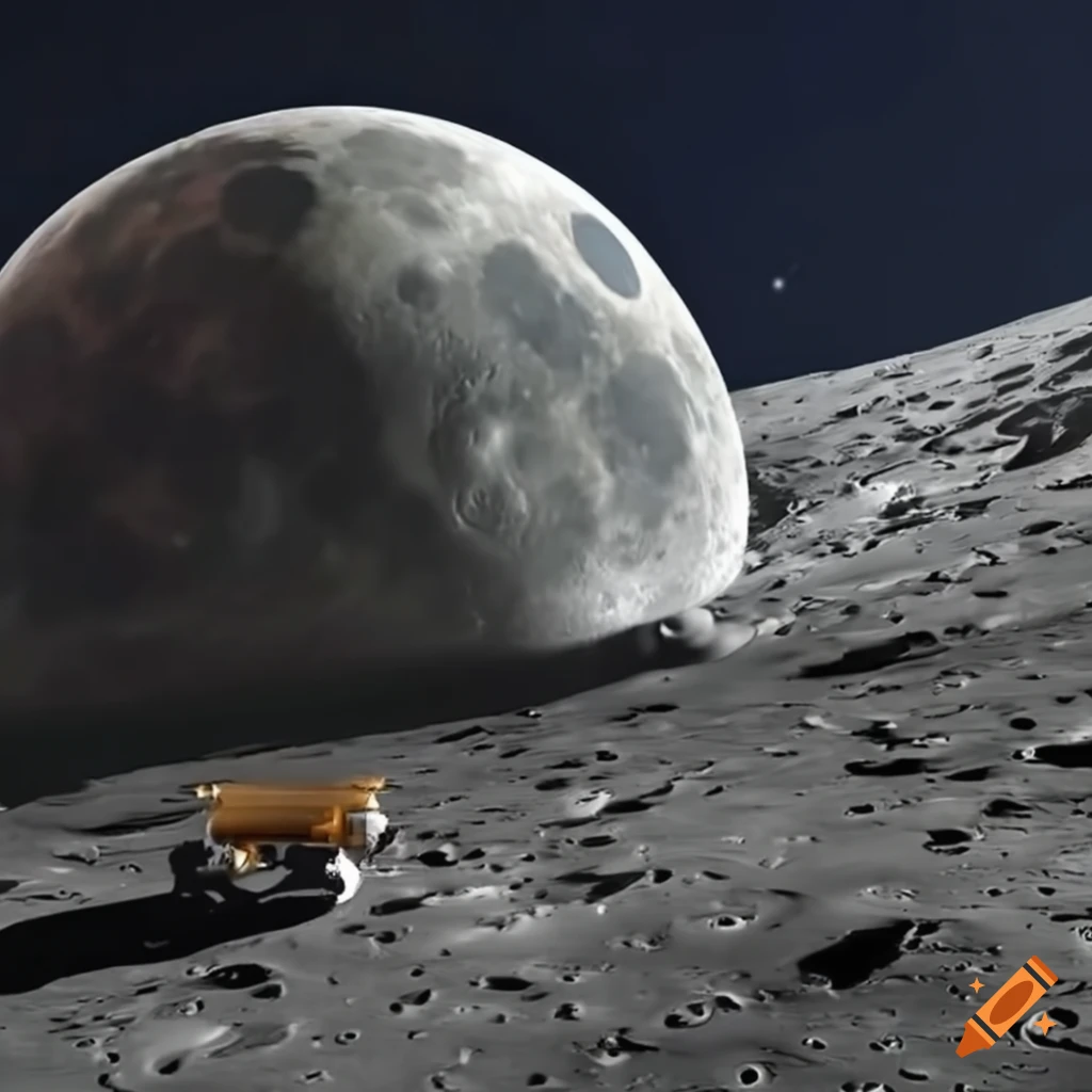 Small rover in moon surface in space on Craiyon