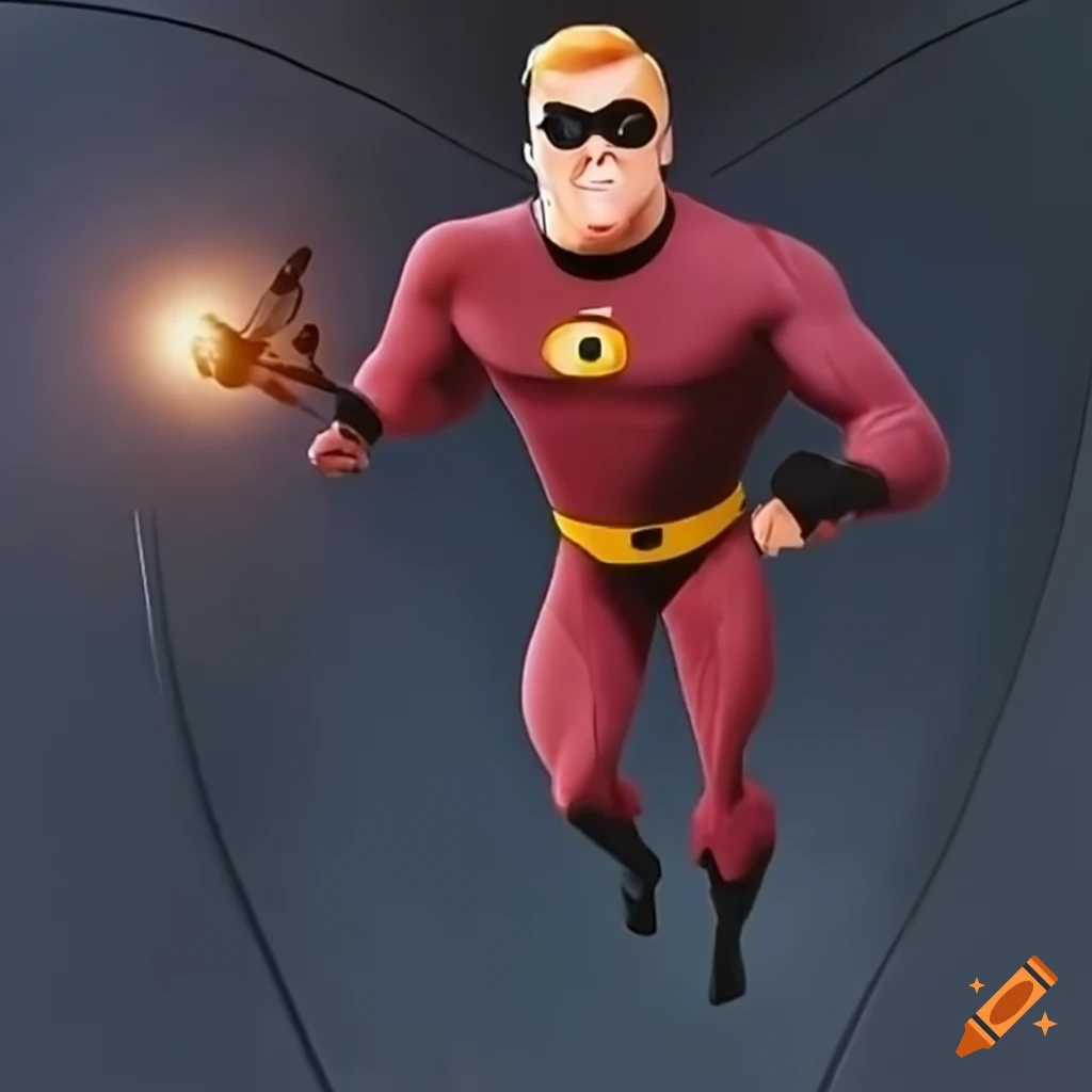 Mr incredible on batplane on Craiyon