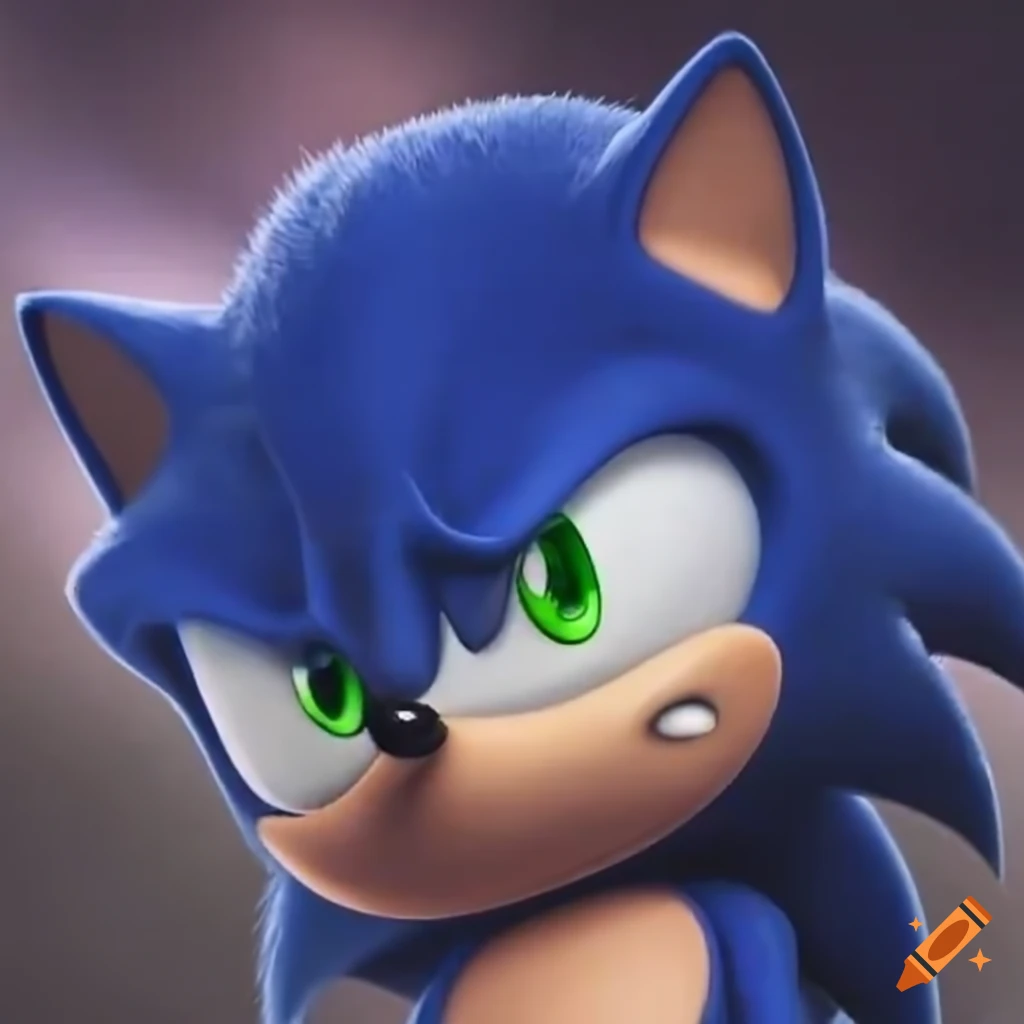 Sonic the hedgehog running at high speed on Craiyon