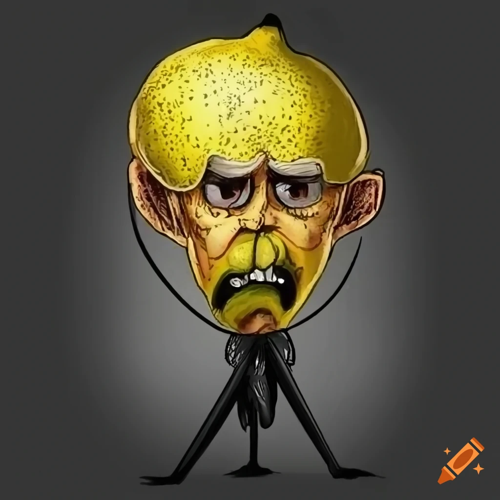 An angry lemon, who is a professor