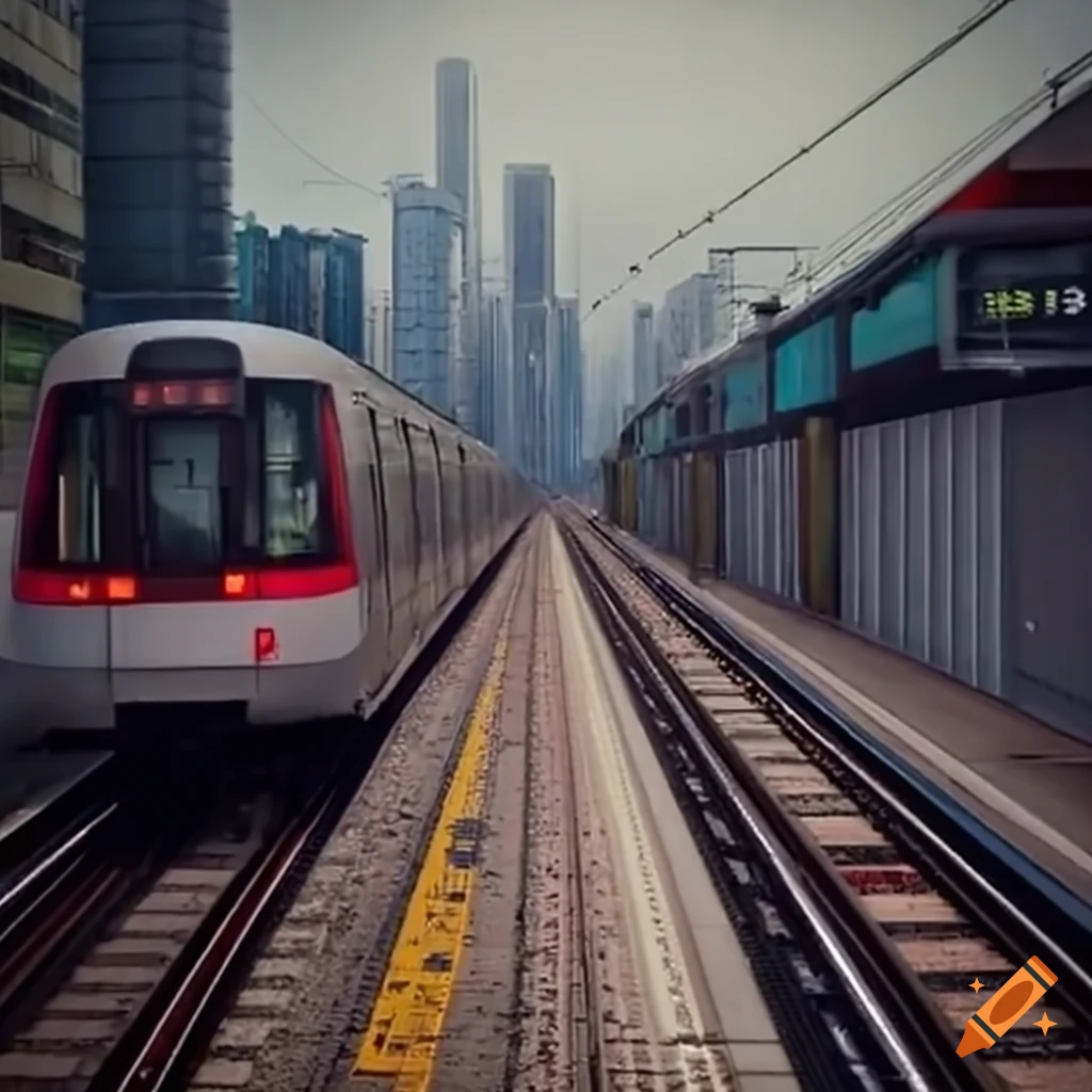 Hong kong's mtr train approaching station