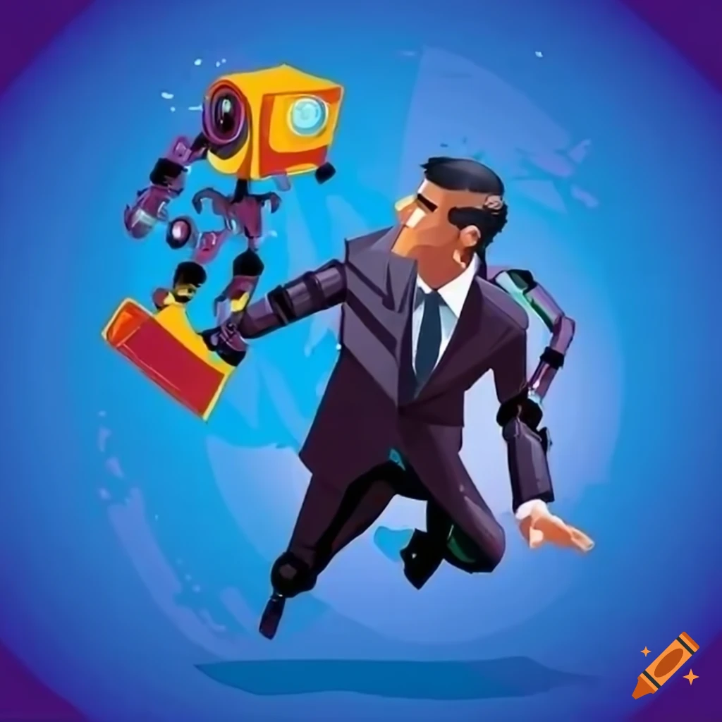 Rishi sunak running away from robots