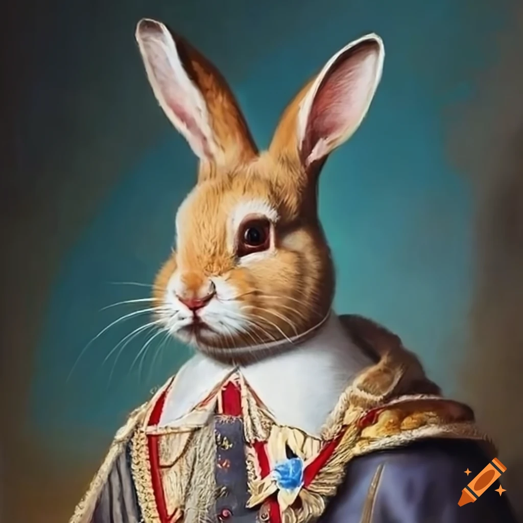 The official portrait of a rabbit president of the republic