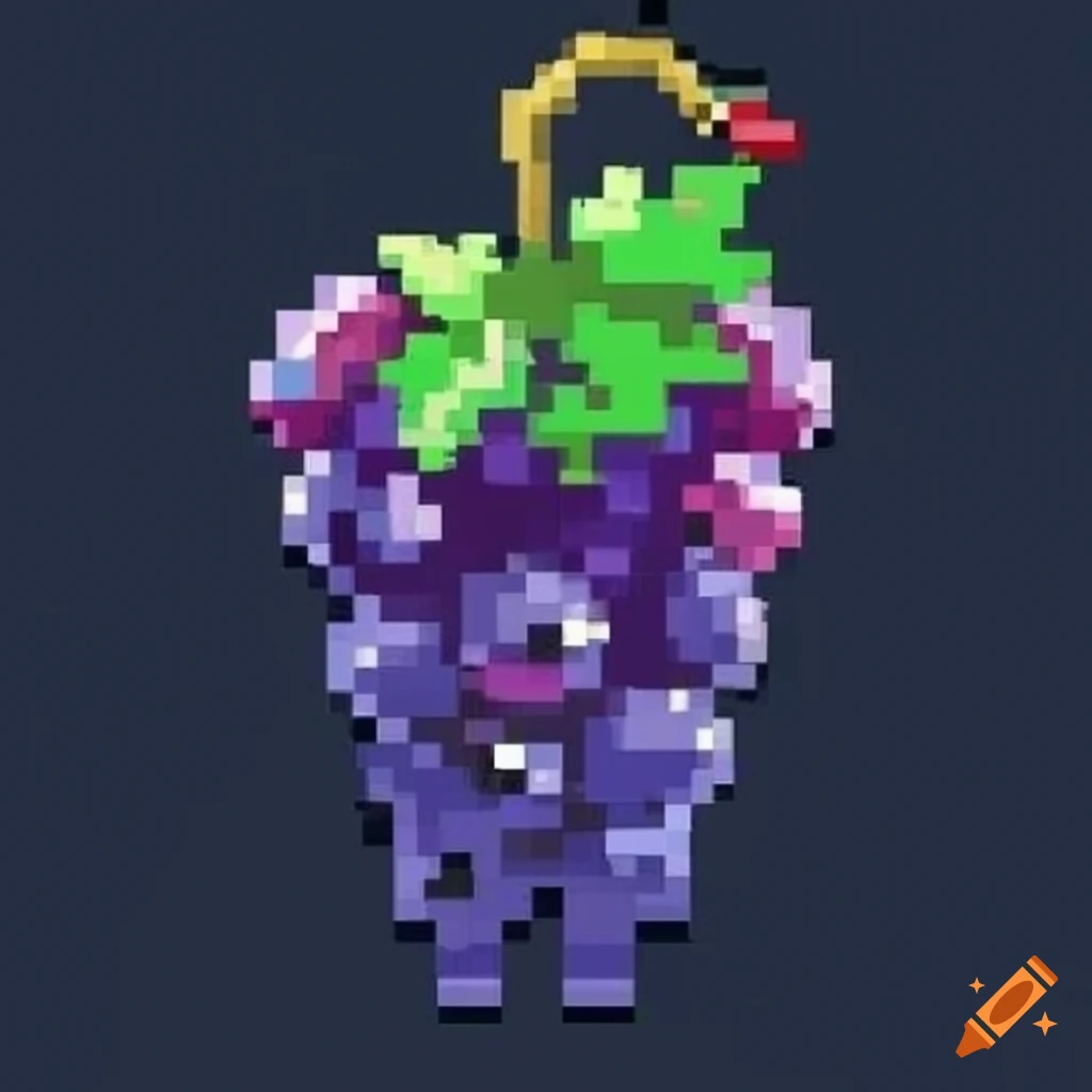 16bit cute grape pixel art
