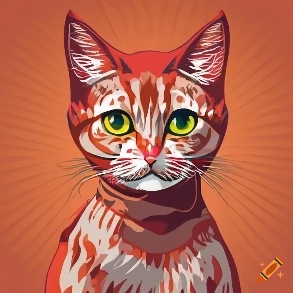 Vector red cat