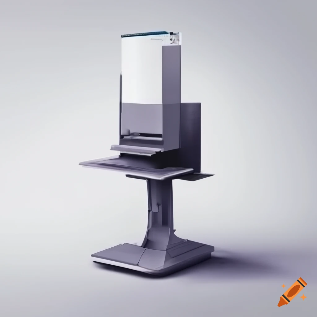 Vertical printer, scaled, white background, promo, expensive