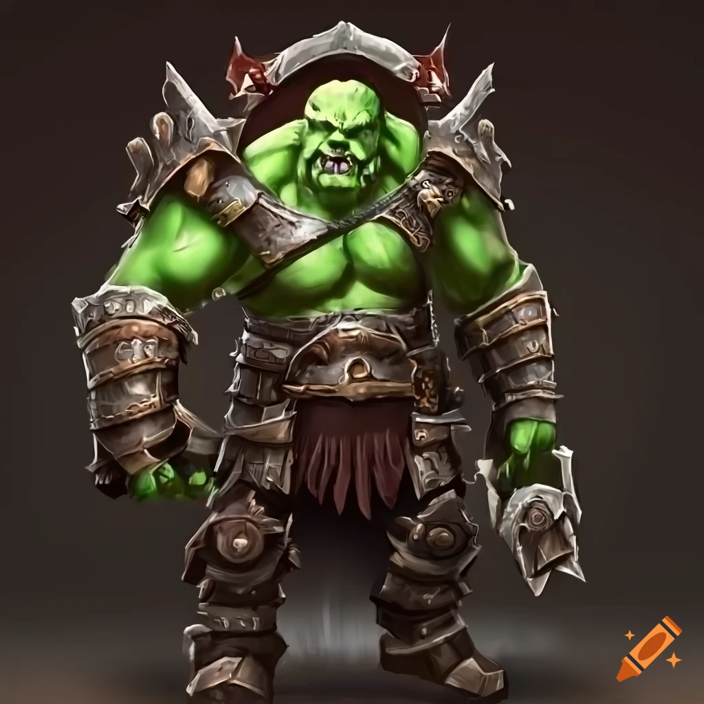 Orc in heavy armour on Craiyon