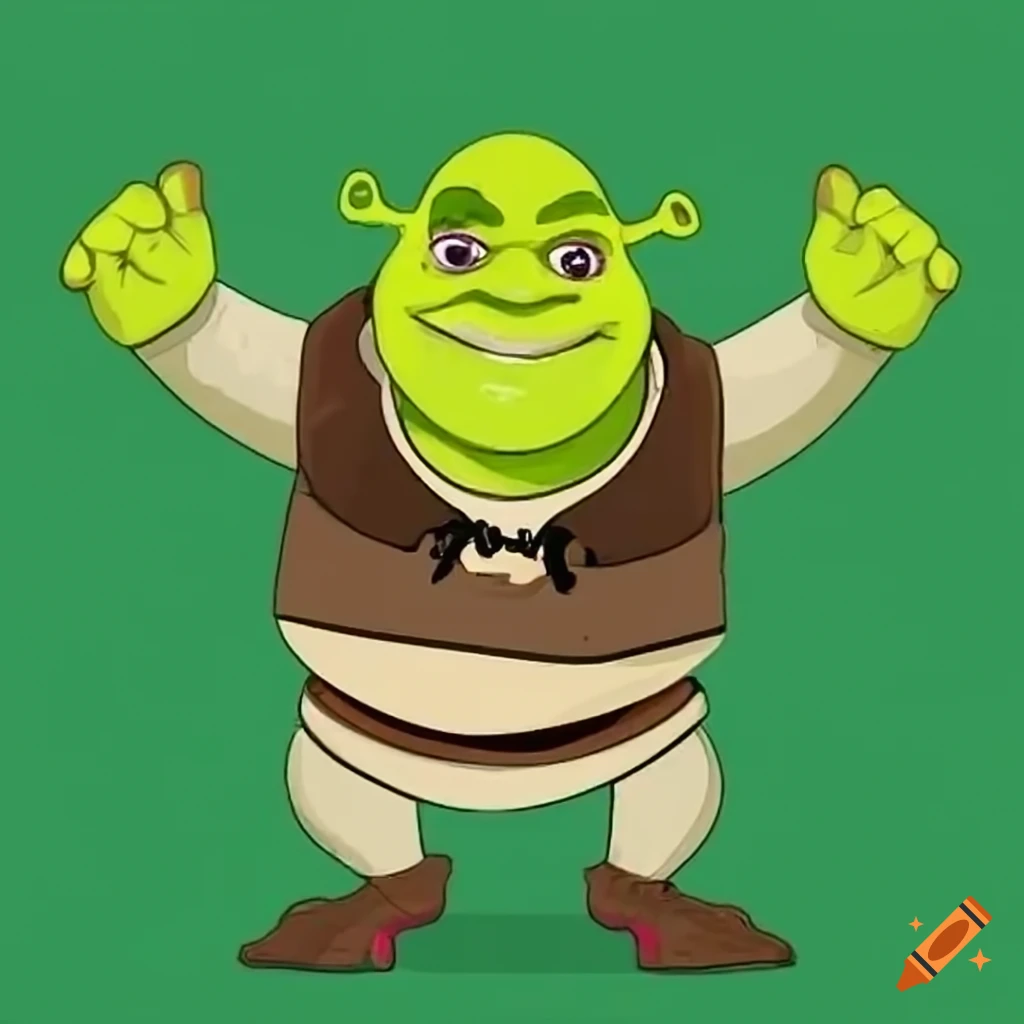 Shrek dibujo animado on Craiyon