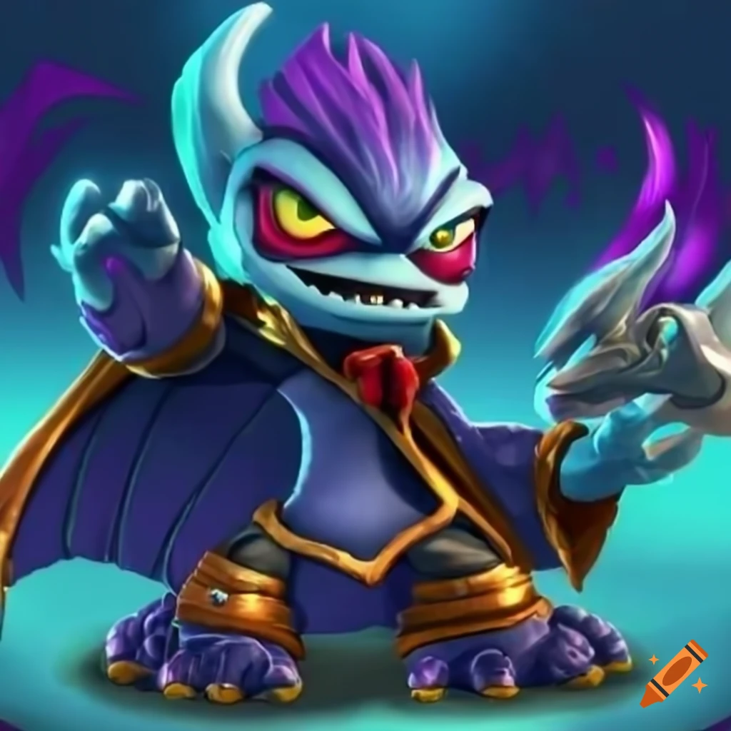 Night shift from skylanders. he is a vampire with misty legs on Craiyon
