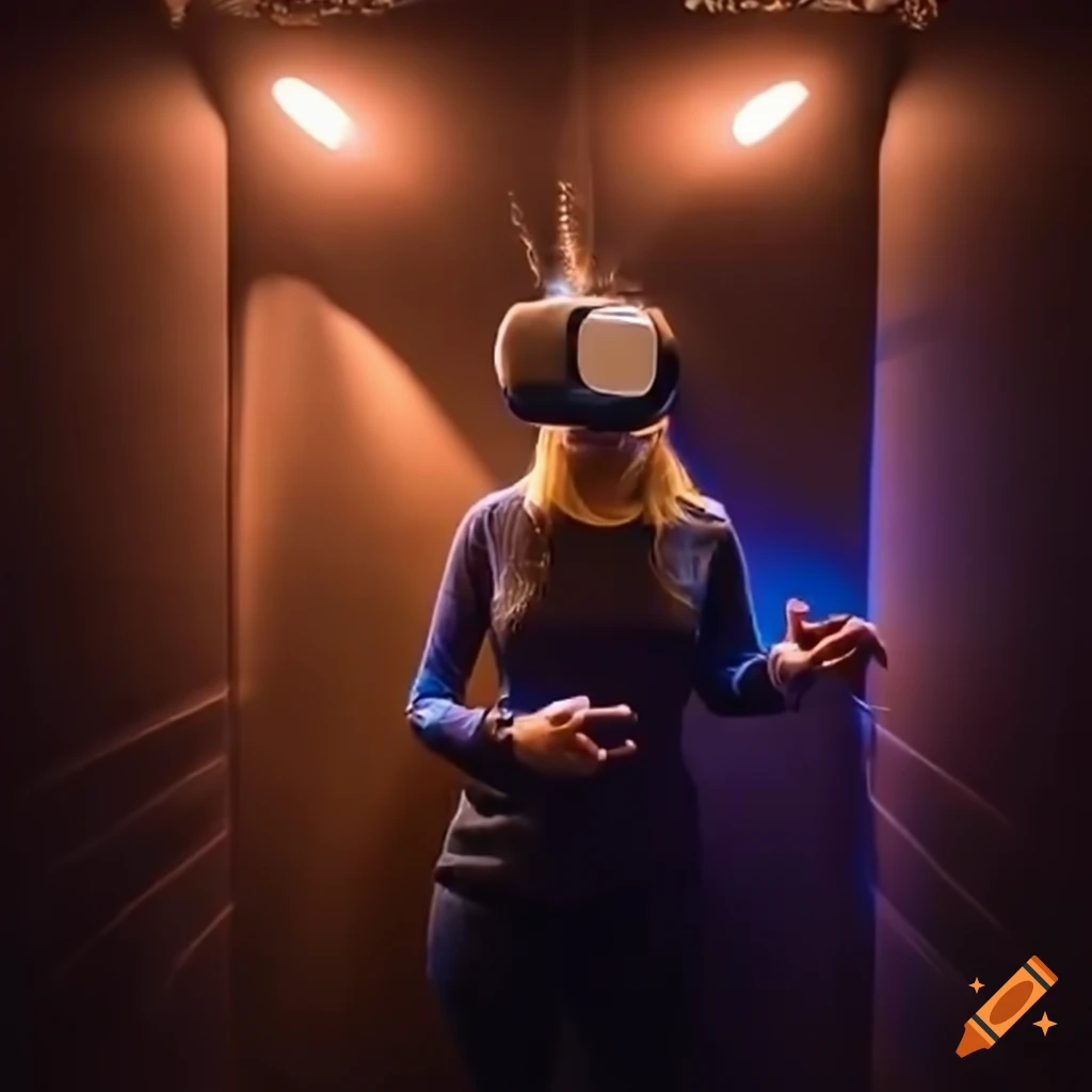 Person using vr booth