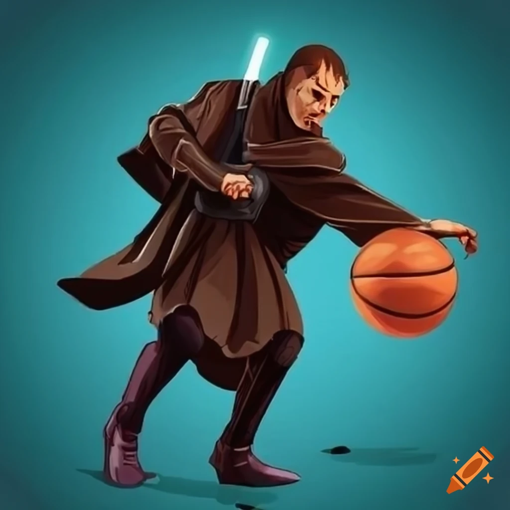 A jedi playing basketball on Craiyon