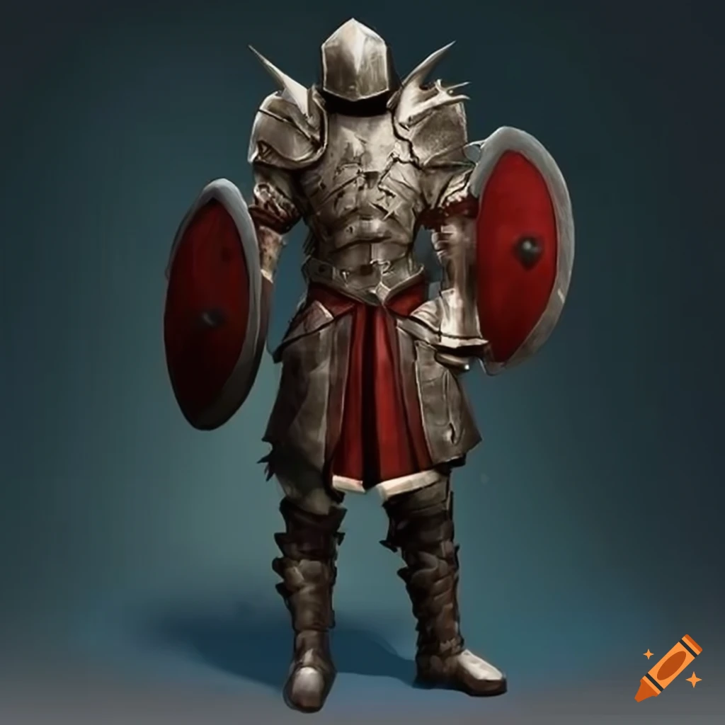 Armored warrior with two shield on Craiyon
