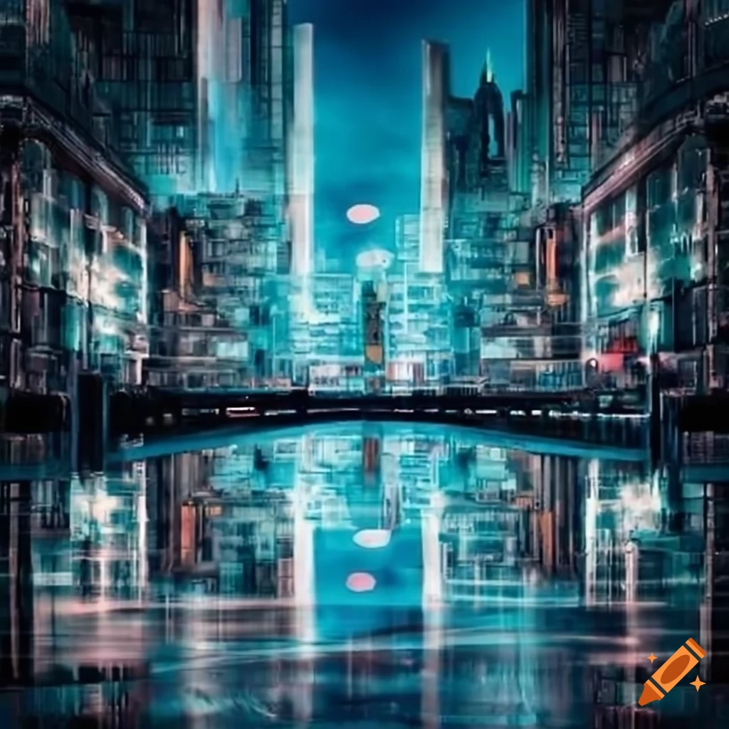 Retro futuristic city