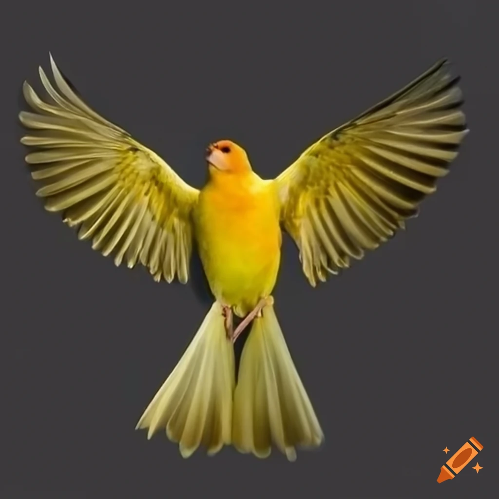 Canary with spreaded wings