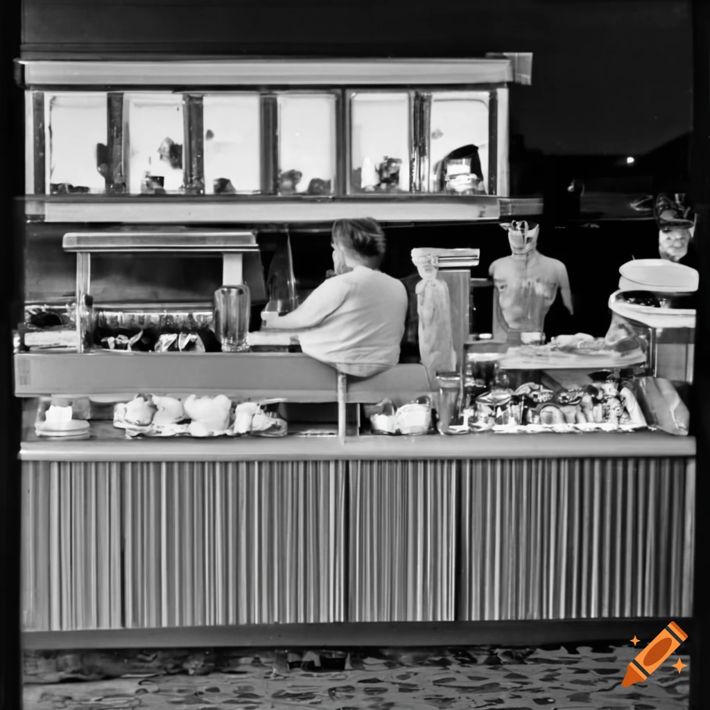 1950s snack counter at a drive-in movie theater