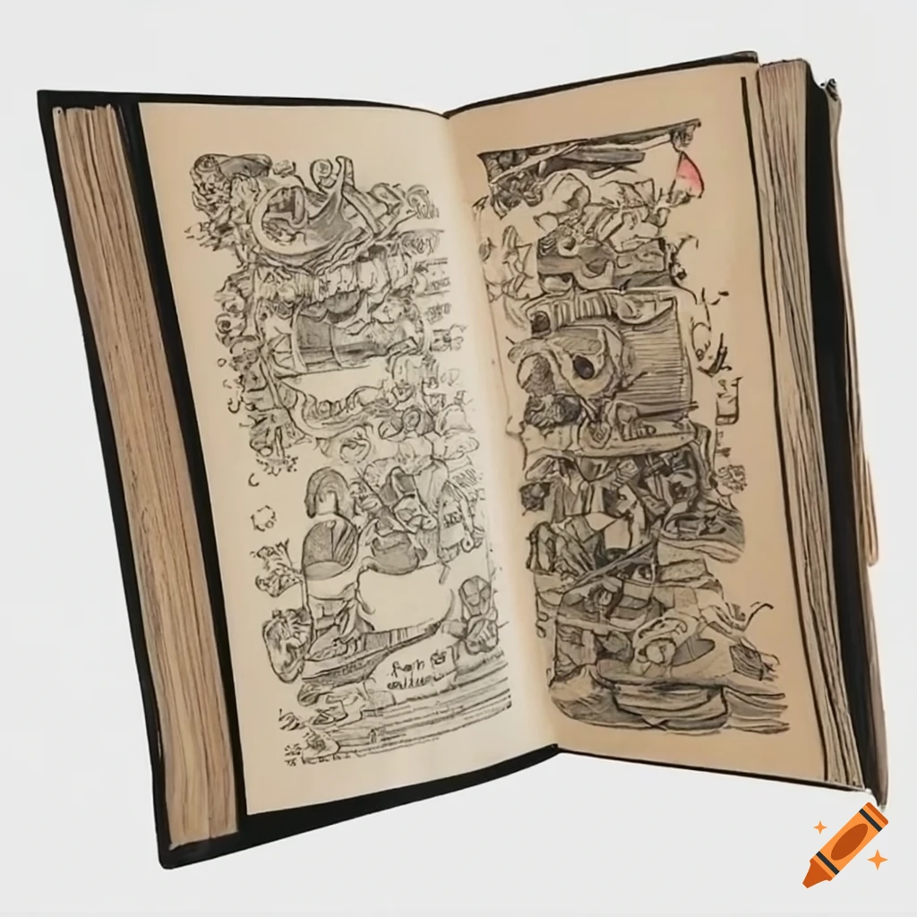 An open book with a story inside it