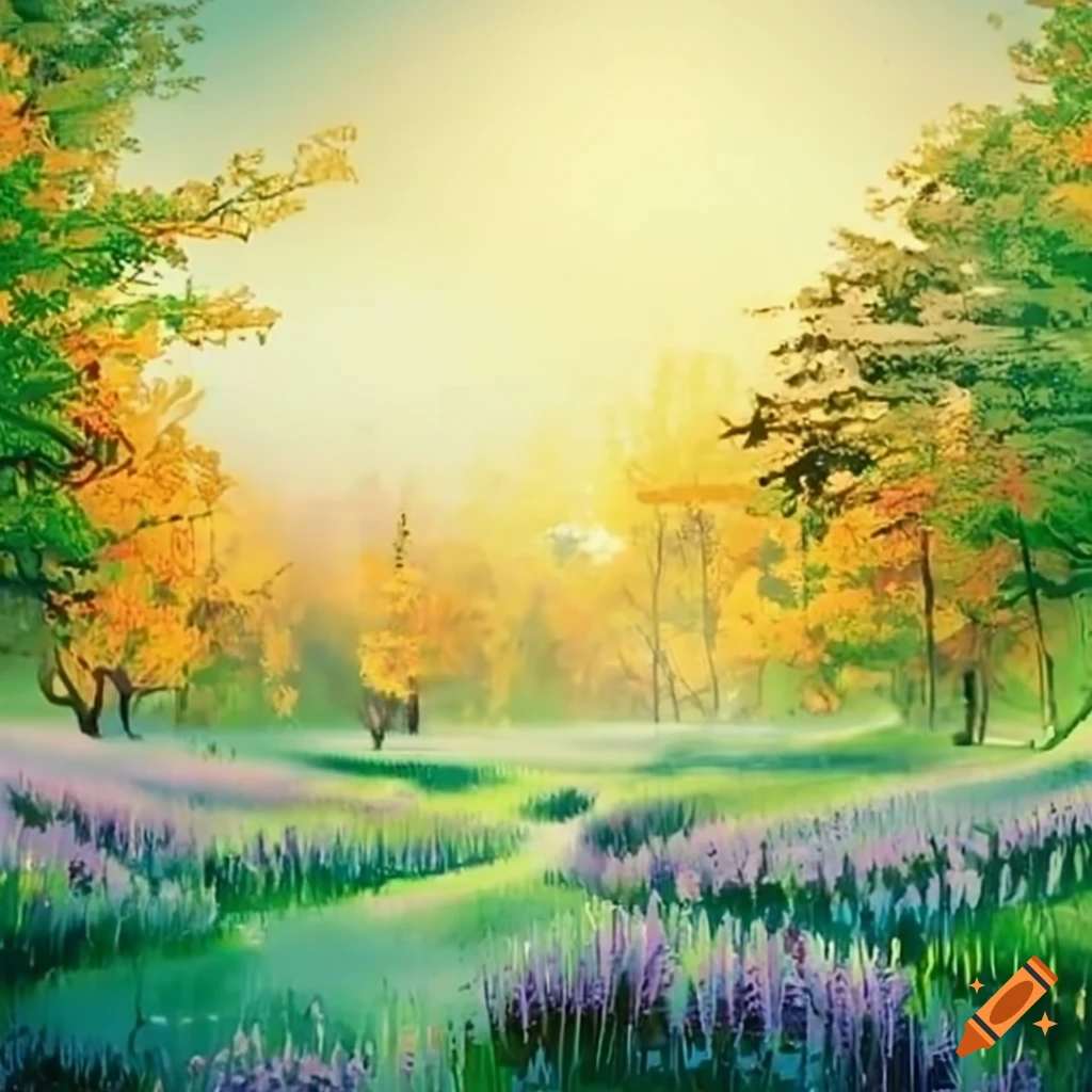 Vibrant spring scene on Craiyon