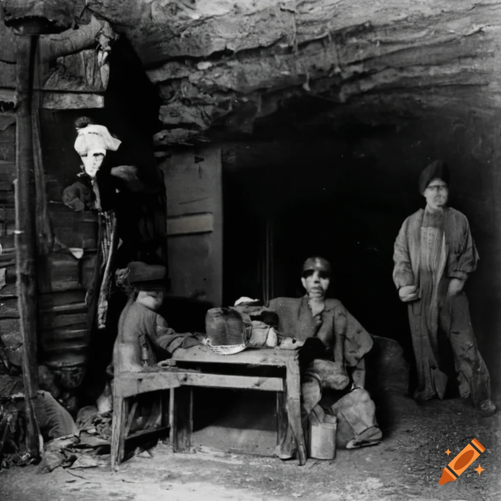 Walker evans style, coal miner in a autoshop on Craiyon