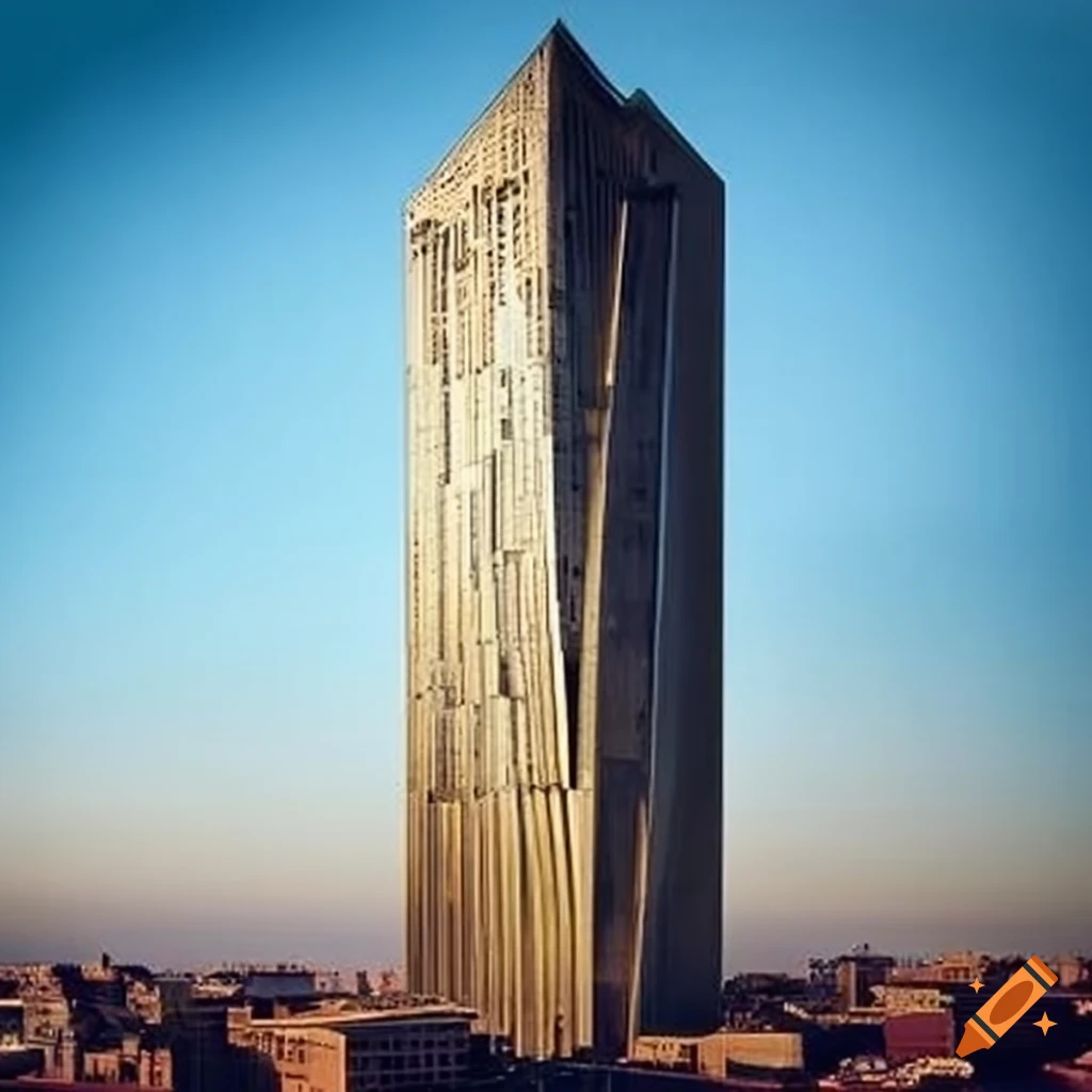 Skyscraper influenced by roman architecture on Craiyon