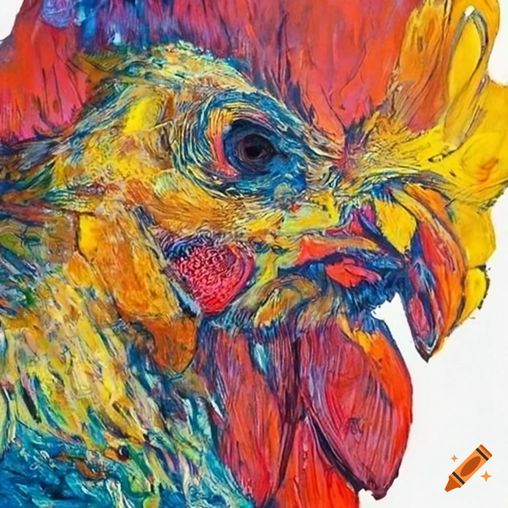 Abstract Rooster Painting