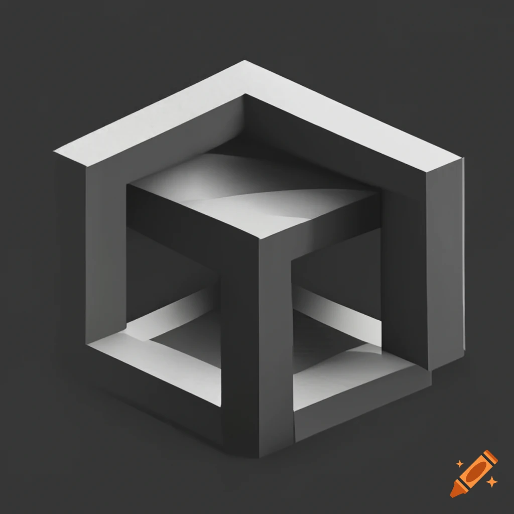 Simple block design for 3d illusion on Craiyon