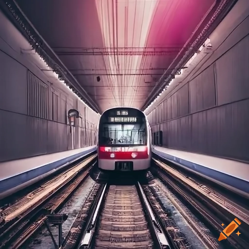 Hong kong's mtr train approaching station