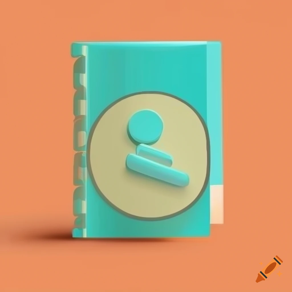 Closed book stylized with logo of a person on the cover, no background ...