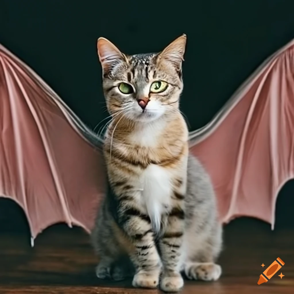 Cat in bat wings