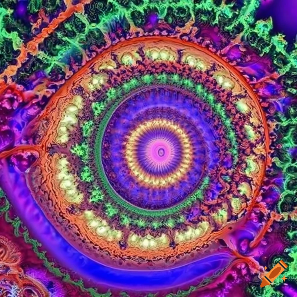 Colorful chaos fractal on Craiyon