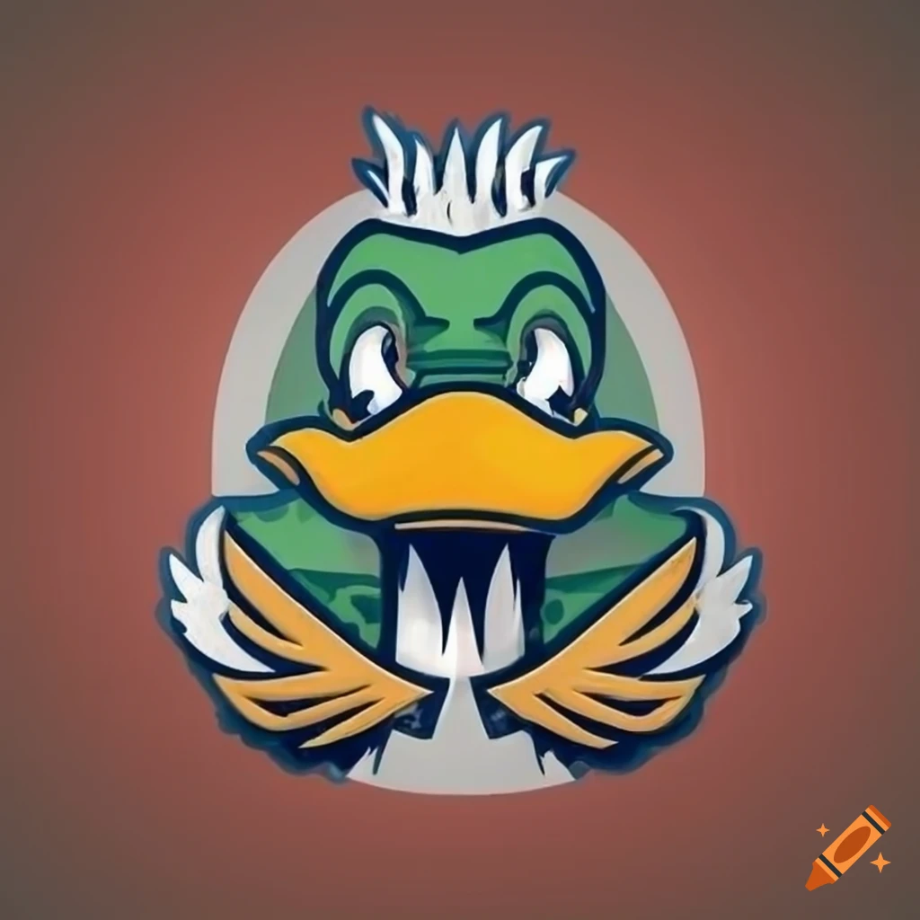 Duck college football logo symmetrical on Craiyon