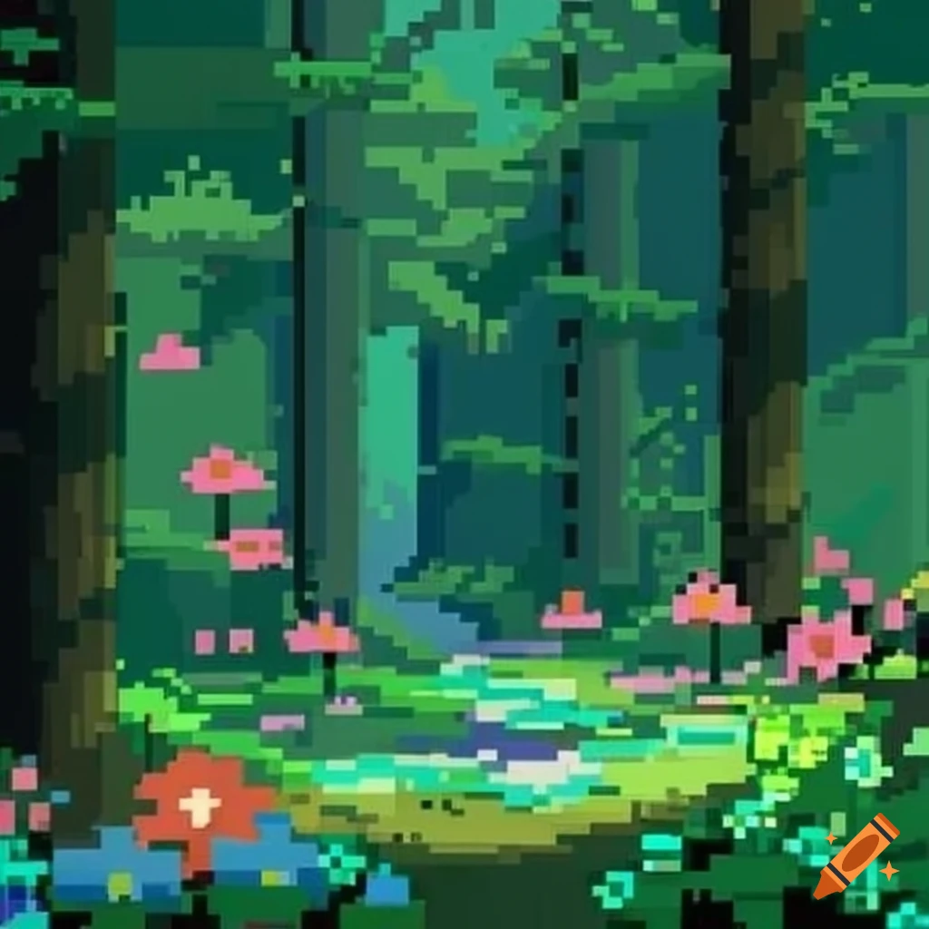 Flowers forest pixel art