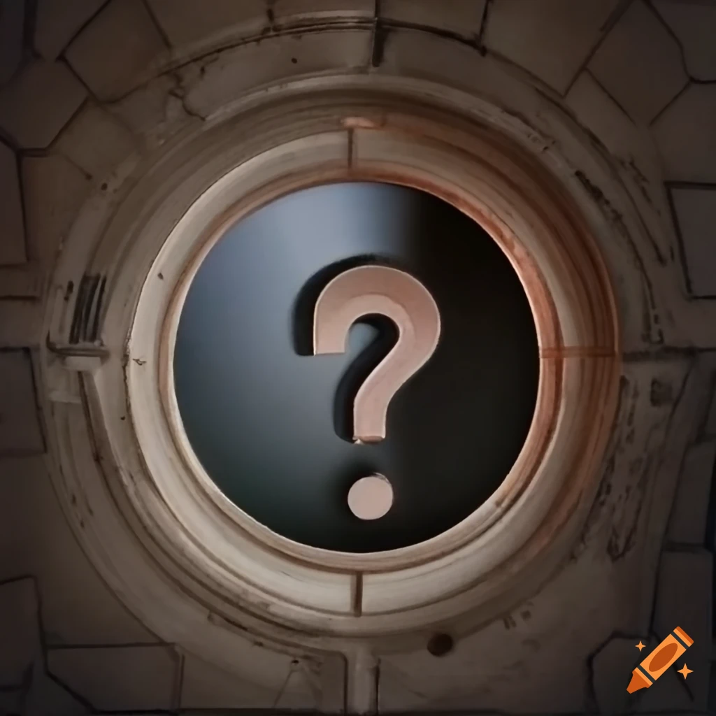 Vault, window, question mark seen through window on Craiyon