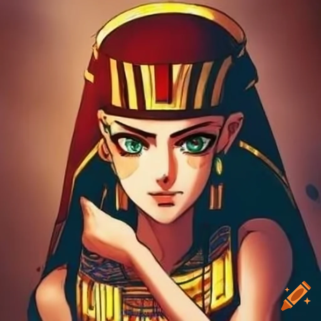 Egyptian, manga, nero e oro on Craiyon