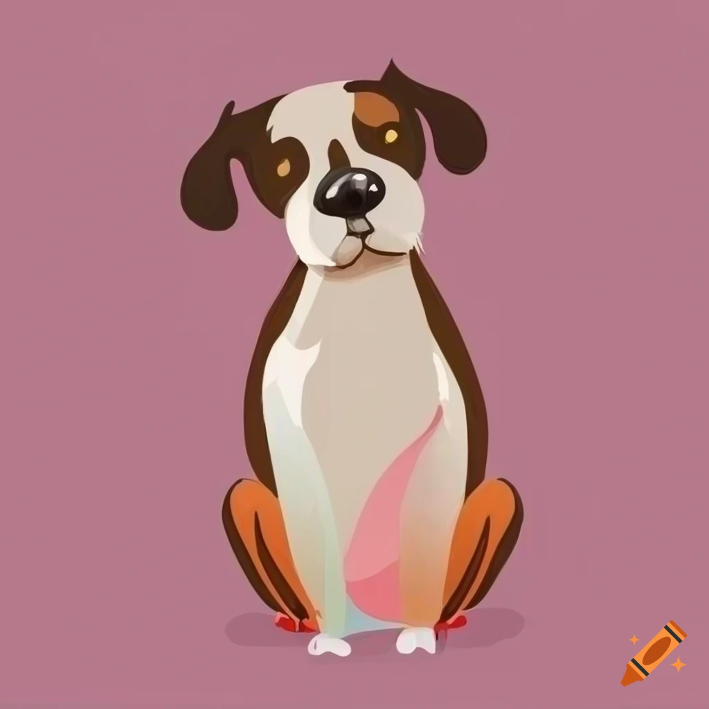 Illustration backside of dog sitting on Craiyon