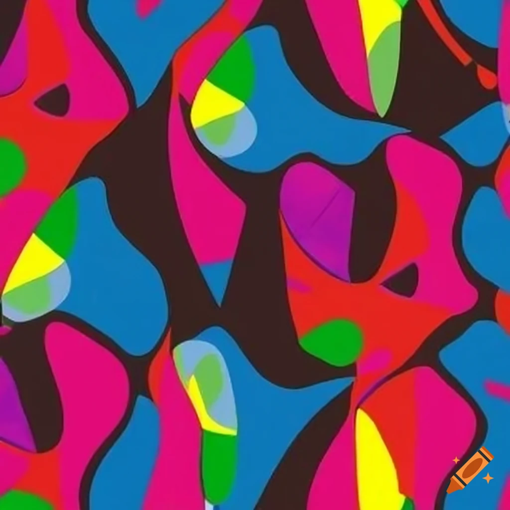 Vibrant miro butterfly pattern for textiles