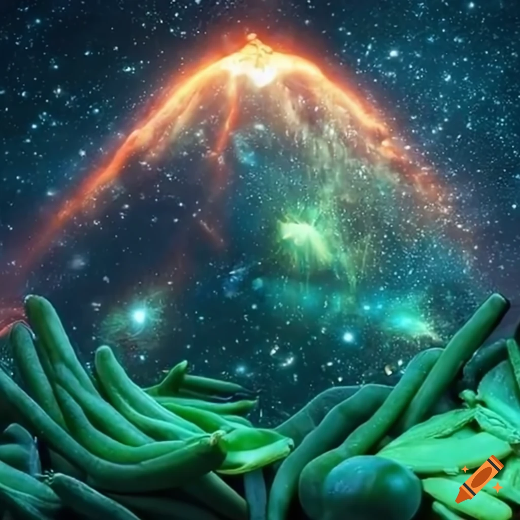 A giant machine that makes lean green beans that is powered by a star ...